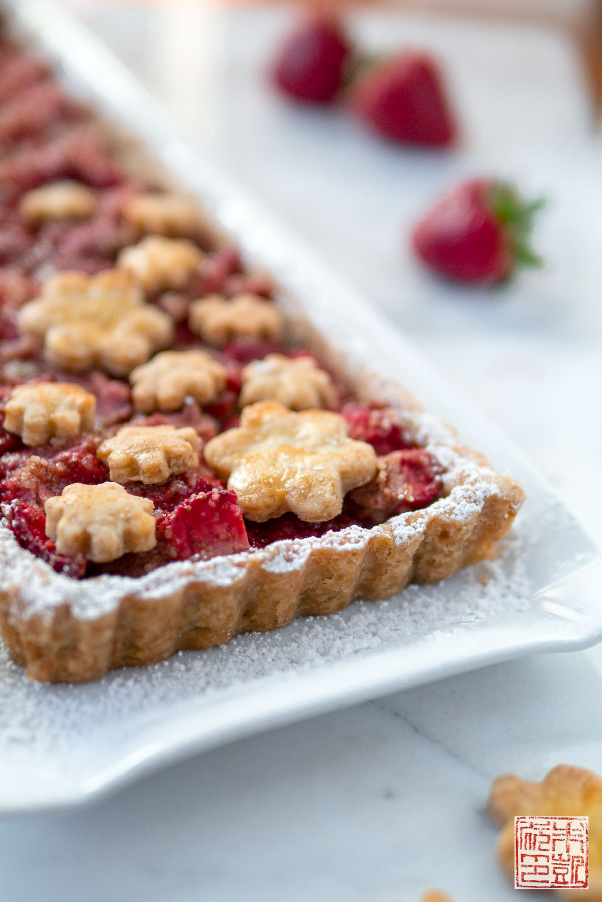 Strawberry Vanilla Chamomile Tart - Dessert First