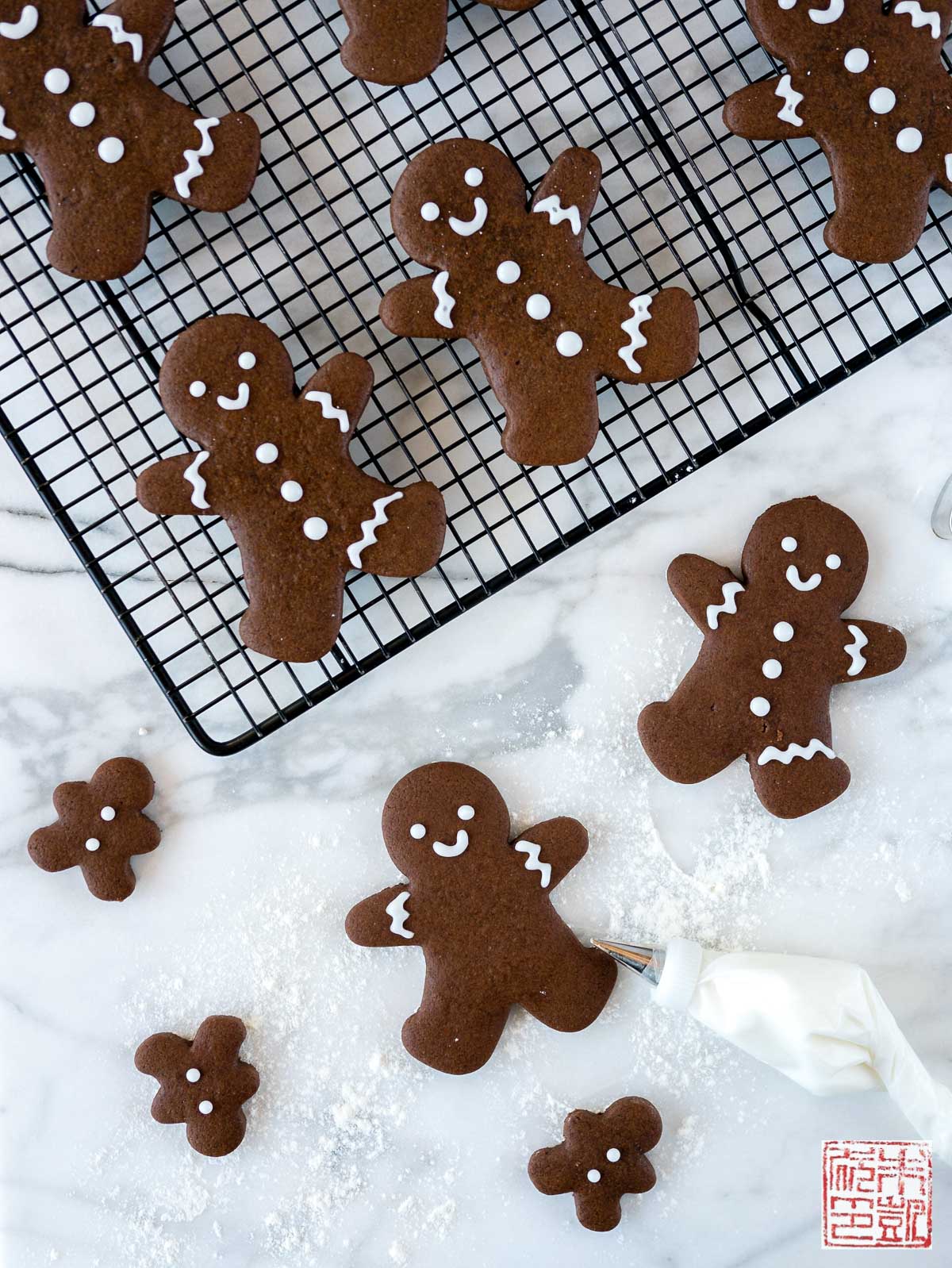 Chocolate Dipped Chocolate Gingerbread Cookies - Dessert First
