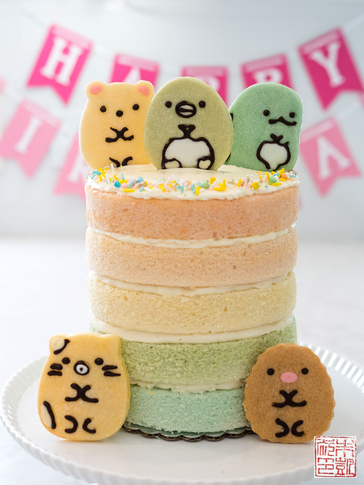 Sumikko Gurashi Rainbow Cake - Dessert First